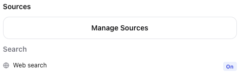 Chat & Agent web search options